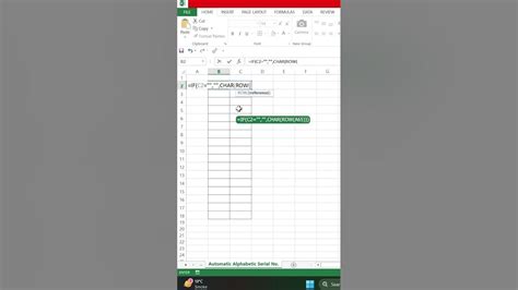 Automatic Alphabet Serial Numbers In Excel 🤫🤫🔥shorts Excel Youtube
