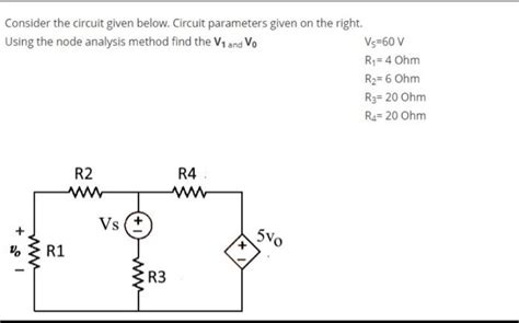 Solved Consider The Circuit Given Below Circuit Parameters Chegg