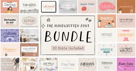 Handwritten Font Bundle Bundle · Creative Fabrica