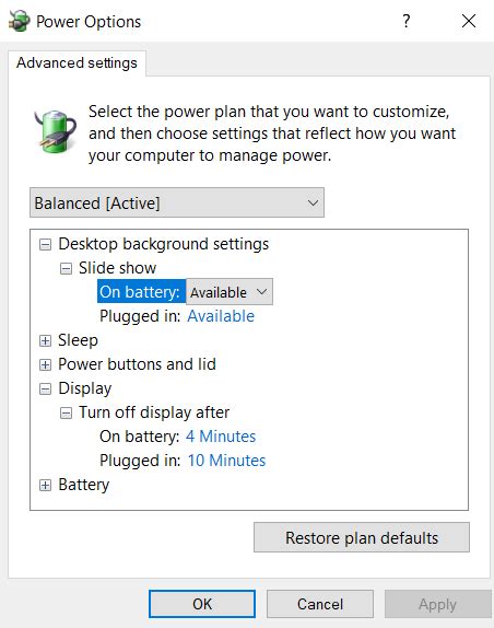 Display Dims On Battery Power Even When Fully Charged Solved Windows Forums