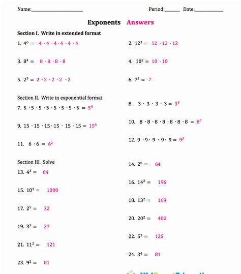 Properties Of Exponents Worksheet Answers Inspirational Exponent Rules