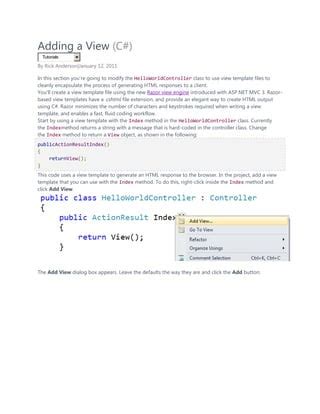 Adding A View PDF
