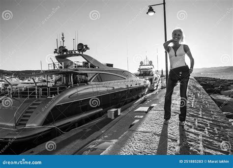 Not Very Young But Georgian Woman In Saint Tropez Editorial Stock