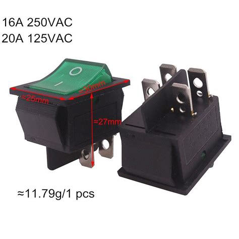 4 Pin Rocker Switch 16a 250v 20a 125v Ac Electric Grandado