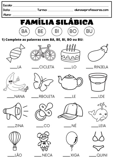 Atividades Com As Silabas Ba Be Bi Bo Bu😄 Explore Os Bônus De Jogos Online