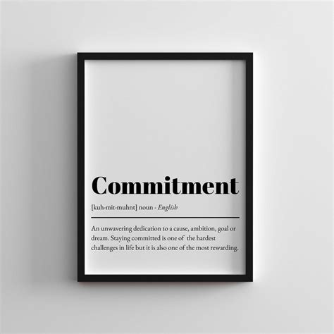Commitment Definition Definitian Wall Art Office Wall Decor Office