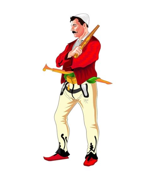 Premium Vector Albanian Man Vector Illustration With White Background