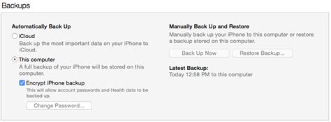 how to encrypt your ios device s itunes backup macrumors