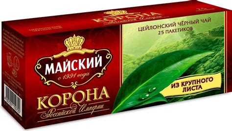 Чай черный Майский Корона Российской Империи в пакетиках 2 г 25 шт ...