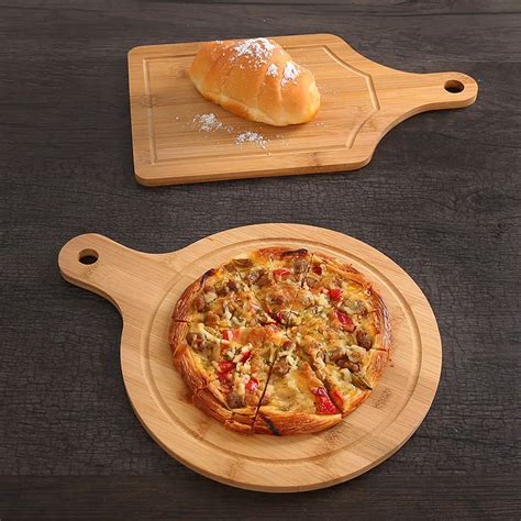 3pcslot Bamboo Wooden Pizza Board Pizza Baking Tray Pizza Stone