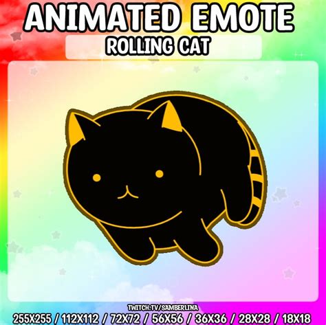 Rolling Rainbow Cat Animated Emote Pack Twitch Youtube Discord