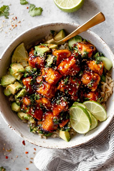 The Best Honey Glazed Salmon Rice Bowls Recipe Thecozyweave