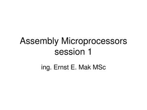 Ppt Understanding Assembly And Microprocessor Programming A Guided