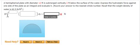 Solved A Hemispherical Plate With Diameter 12 Ft Is