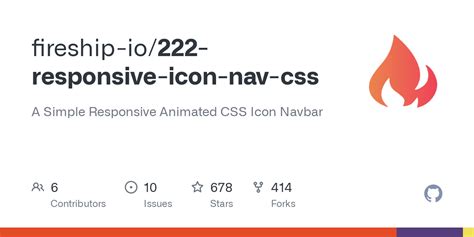 GitHub Fireship Io 222 Responsive Icon Nav Css A Simple Responsive Animated CSS Icon Navbar