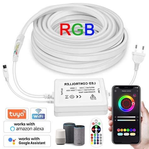 Bande Lumineuse LED RGB 220V Flexible IP67 Bluetooth Wi Fi Ruban