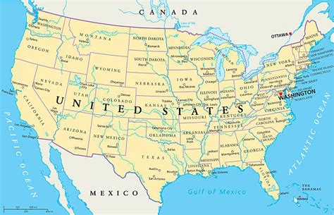 United States Map With States And Rivers Map Of Usa With Relief