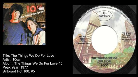 10cc The Things We Do For Love Youtube