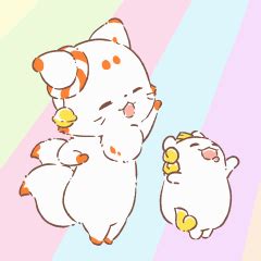 二尾の小狐てnこの動くスタンプ1