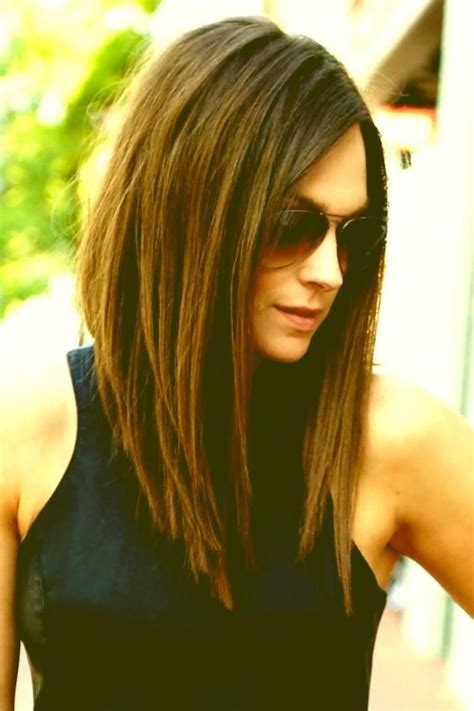 Long Angled Layered Haircut