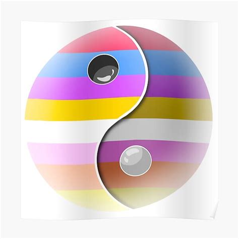 Pangender Pride Yin Yang Symbol Poster For Sale By Nailbitingwrite
