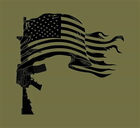 Usa Rifle Flag Second Amendment M4 Carbine 27667915 Vector Art At