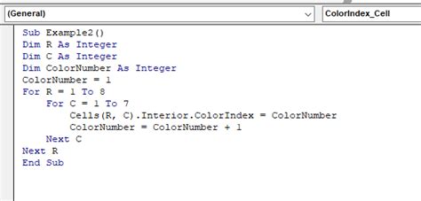 Vba Color Index In Microsoft Excel Tpoint Tech