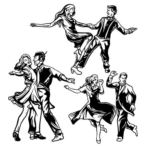 Tap Dance Couples Vectors 166998 Vector Art At Vecteezy