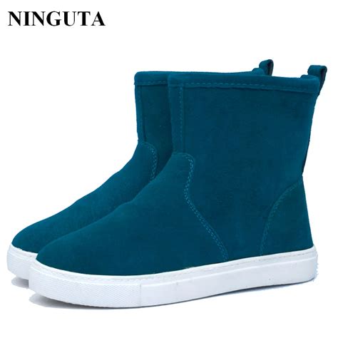 2017 Hot Sale Women Boots Genuine Leather Ankle Suede Snow Boots Winter