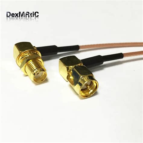 New SMA Male Plug Right Angle Switch SMA Female Jack Nut RA 90 Degree Pigtail Cable RG178