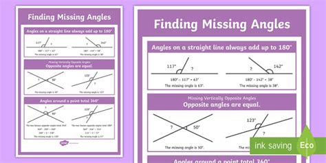 Finding Missing Angles Display Poster Teacher Made