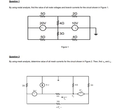 Answered Question 1 By Using Nodal Analysis Bartleby