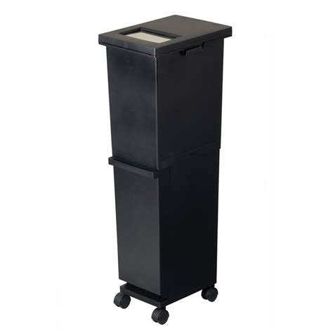日本TONBOUNEED系列雙層雙用型分類附輪垃圾桶36L黑色家用清潔特力屋特力屋線上購物