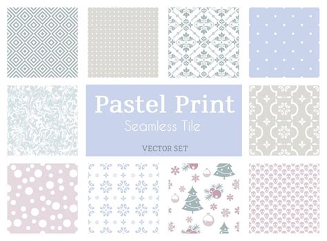 Set Of Vector Tiled Seamless Collection Of Modern Stylish Pastel Basic