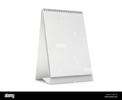 Empty Vertical Desk Calendar On Table Mockup Design Concept 3d
