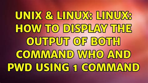 Unix Linux Linux How To Display The Output Of Both Command Who And Pwd Using Command YouTube