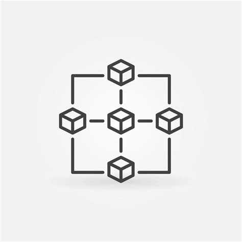 Block Chain Vector Concept Line Icon Five Blockchain Blocks Sign 14762180 Vector Art At Vecteezy