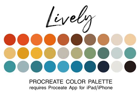 Lively Procreate Color Palette Graphic By Juliecampbelldesigns