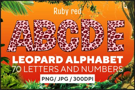 Ruby Red Leopard Letters Graphic By Fromporto · Creative Fabrica