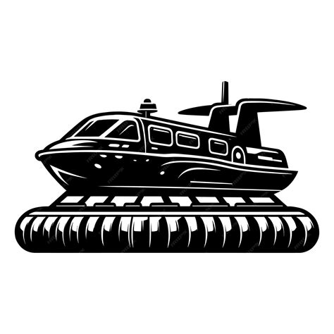 Hovercraft Silhouette Vector Illustration Isolated On A White Background Premium Ai Generated