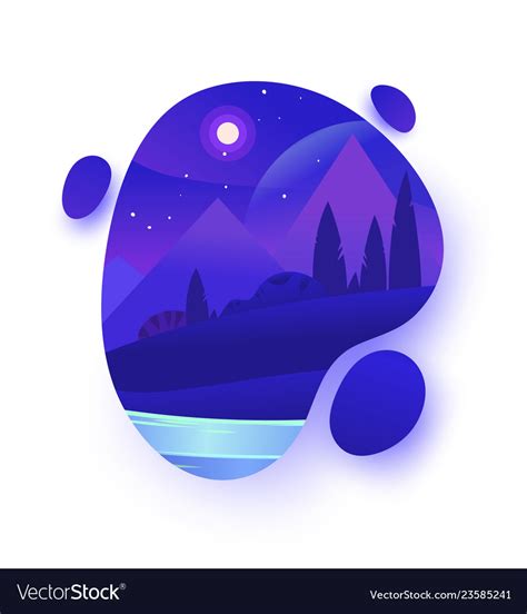 Night Environment With Sky Clouds Royalty Free Vector Image