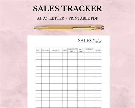 Online Sales Tracker Printable And Editable Small Business Reseller Online Seller Store