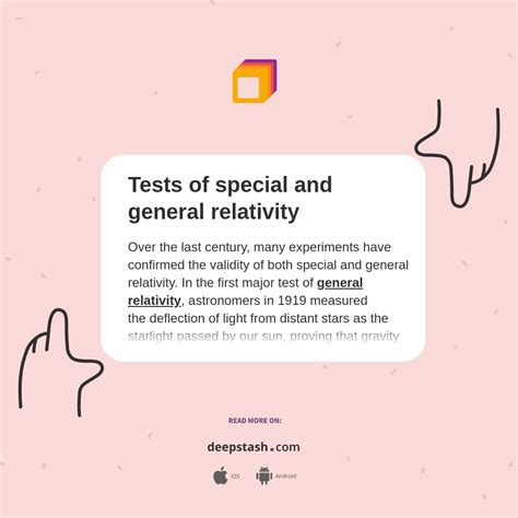Tests Of Special And General Relativity Deepstash