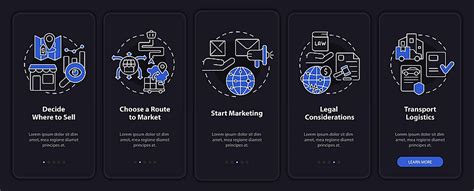 Night Mode Onboarding Mobile App Screen For Professional Communication