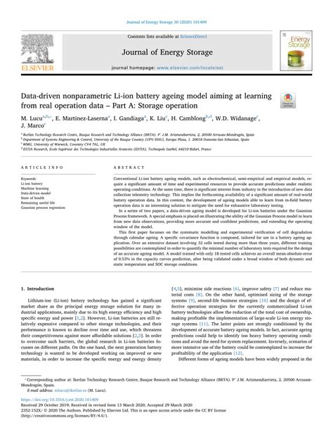 Pdf Data Driven Nonparametric Li Ion Battery Ageing Model Aiming At