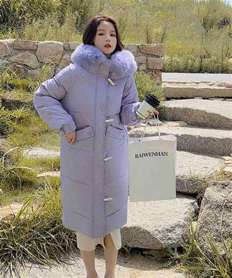 로이핏 [~2xl] 파스텔 컬러 롱패딩 에코퍼 후드 떡볶이 코트 단추 귀여운 빅사이즈 따뜻한 러블리 데일리룩 여친룩 캠퍼스룩