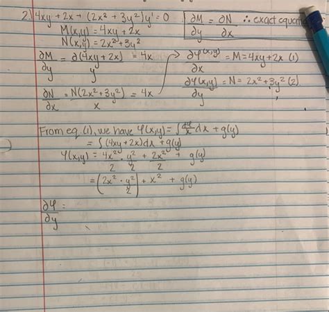 Solved Test The Differential Equation For Exactness If It