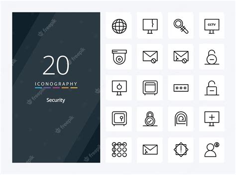 Premium Vector 20 Security Outline Icon For Presentation Vector Line