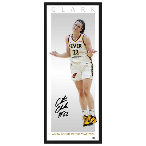 Caitlin Clark Wnba Roy 2024 Vertical Wings Style Tribute Framed Print