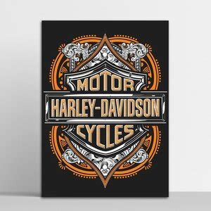 Placa Decorativa Harley Davidson Escudo 3 30x40cm Leroy Merlin